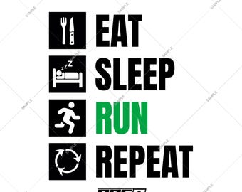 Eat Sleep Gym Repeat SVG Design - Cricut Svg, Pdf, Png, Ai Vector | Gym ...