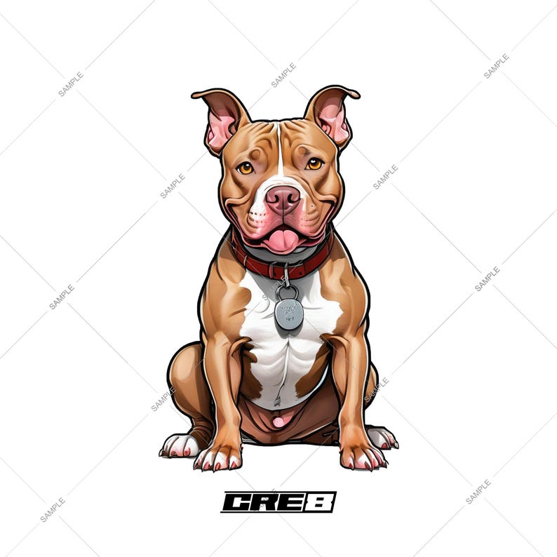 Cartoon Pitbull - Digital Download | High-quality Transparent PNG File ...