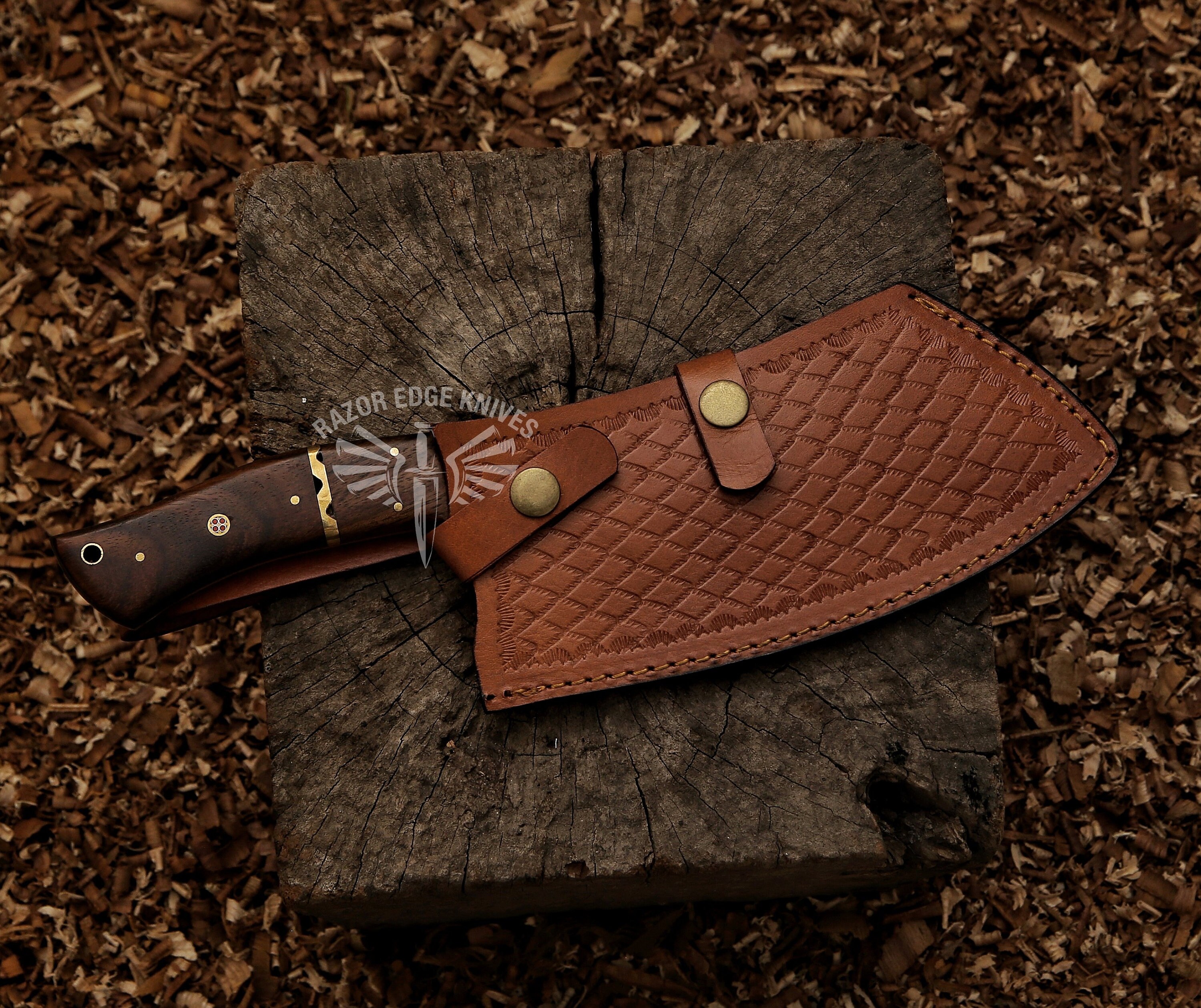 Chef Cleaver Chopper Kitchen Butcher Full Tang Handmade High Carbon ...