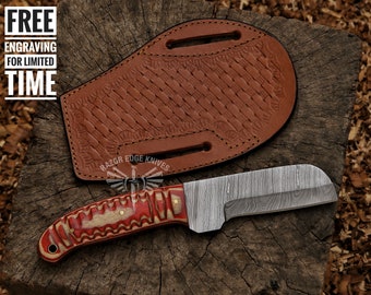 8custom Handmade Damascus Steel Cow Bull Cutter Knife With Exotic Wood ...