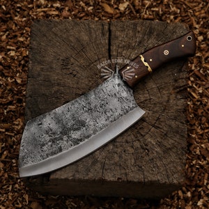 Chef Cleaver Chopper Kitchen Butcher Full Tang Handmade High Carbon ...
