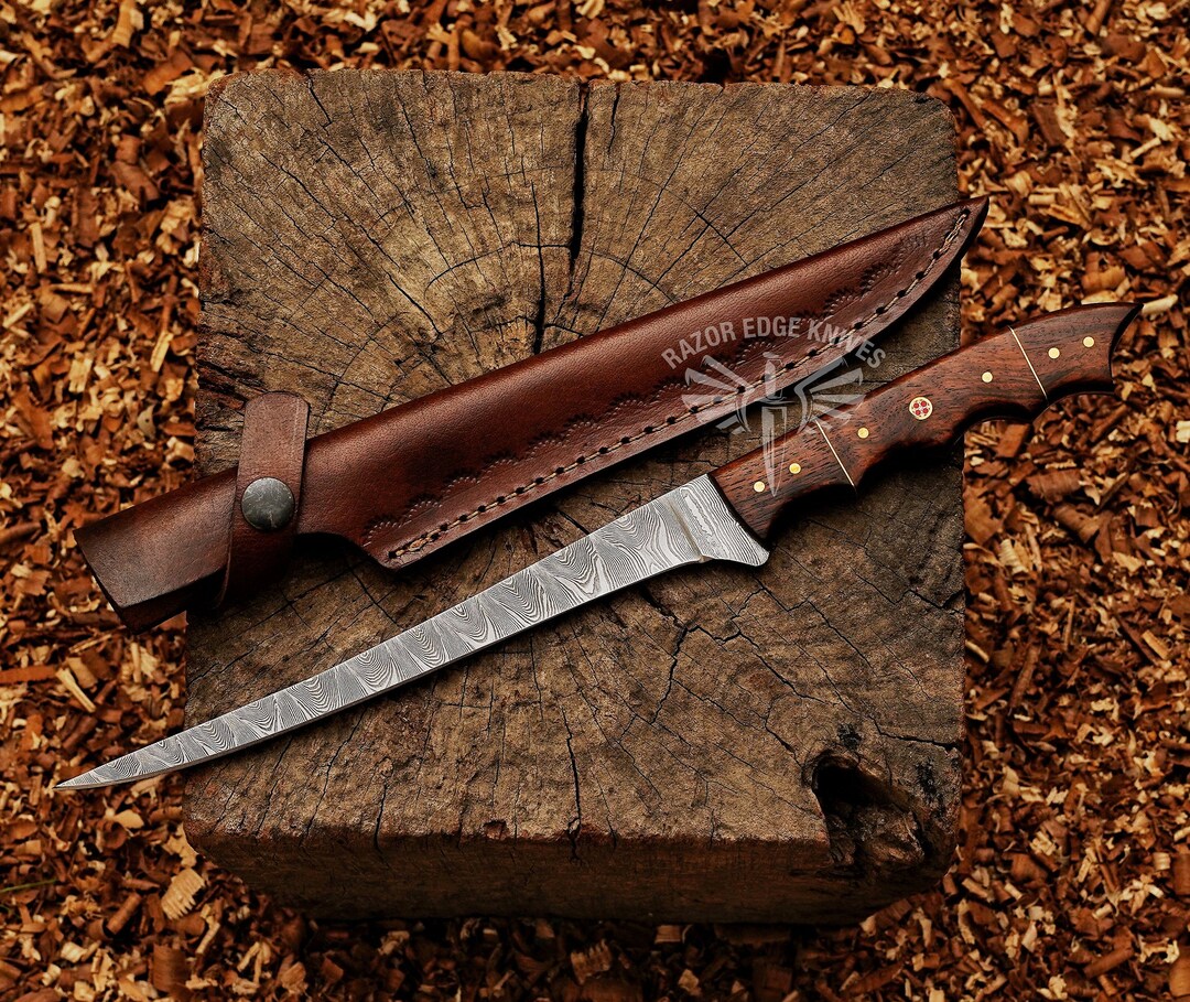 Handmade Damascus Steel Fillet Knife for Fishing Personalized Gift for ...