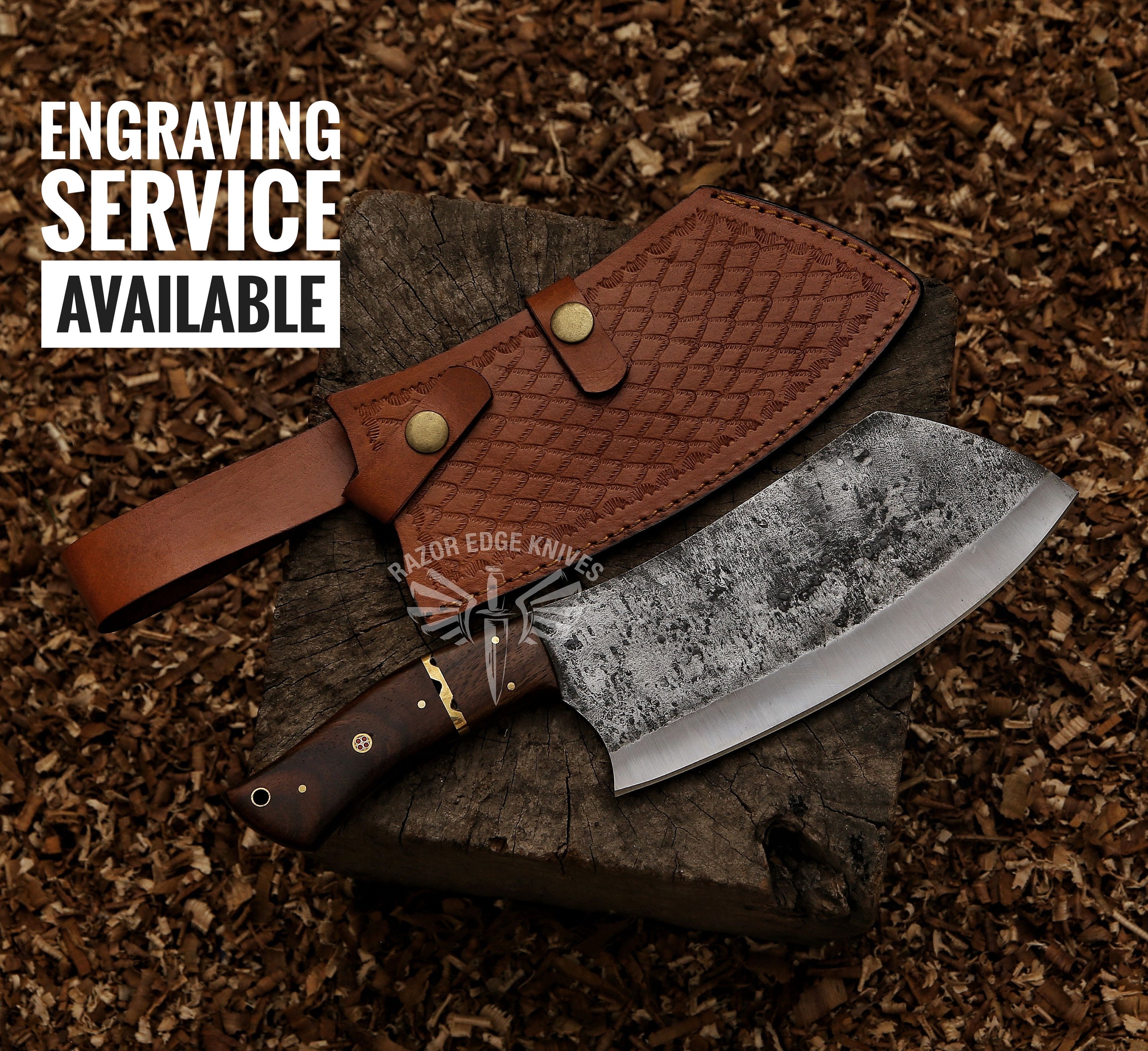 Chef Cleaver Chopper Kitchen Butcher Full Tang Handmade High Carbon ...