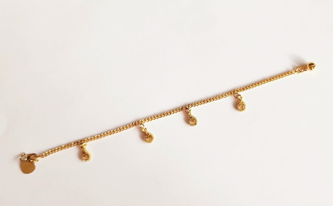 Gold Plated Tear Drop Chain Bracelet- Southeast Asian-inspired - Etsy