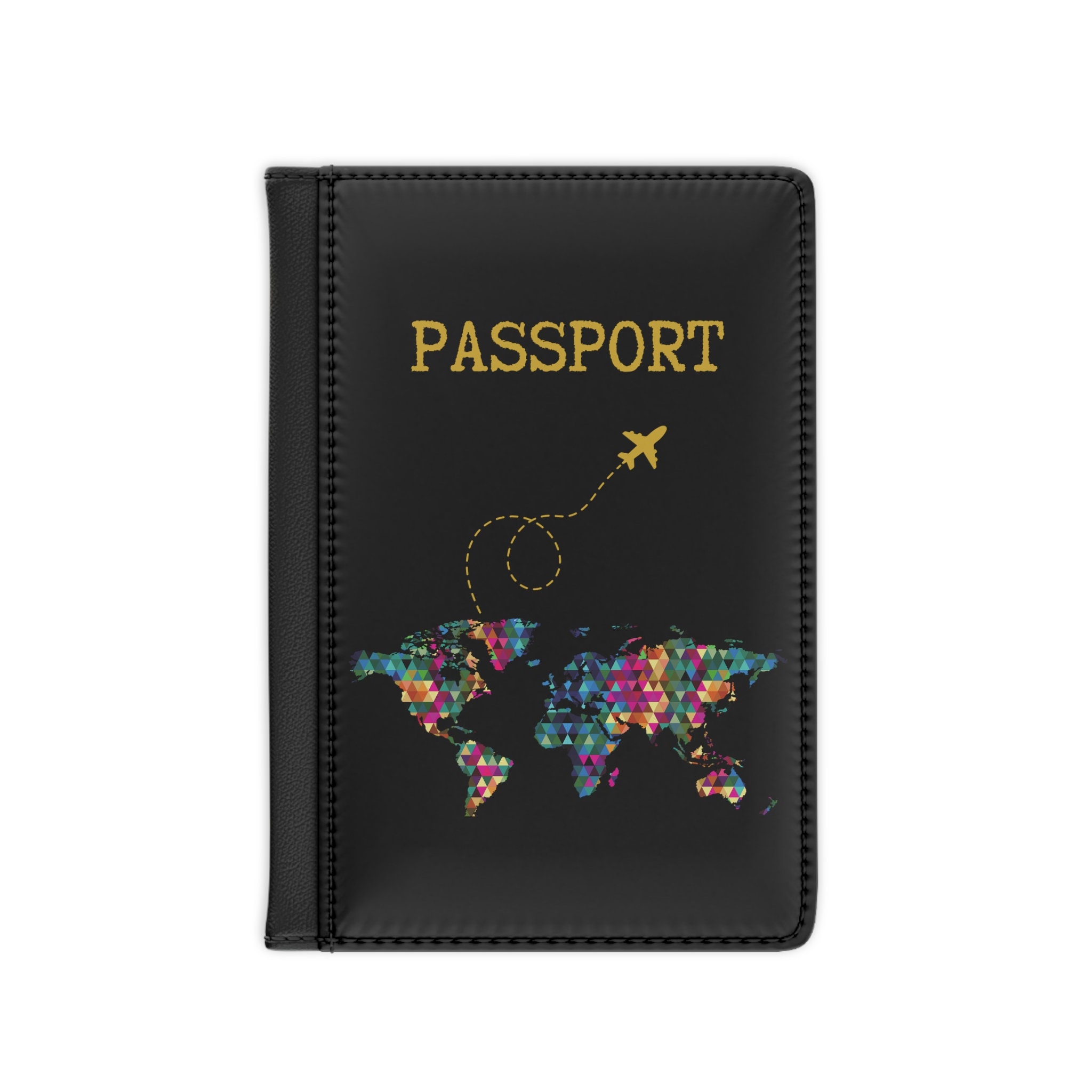 Passport Cover Passport Holder World Map Passport Black - Etsy