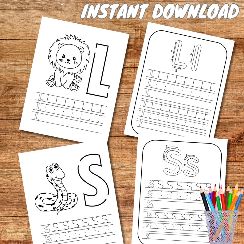 Alphabet Letter Tracing Pages Printable Letter Tracing - Etsy