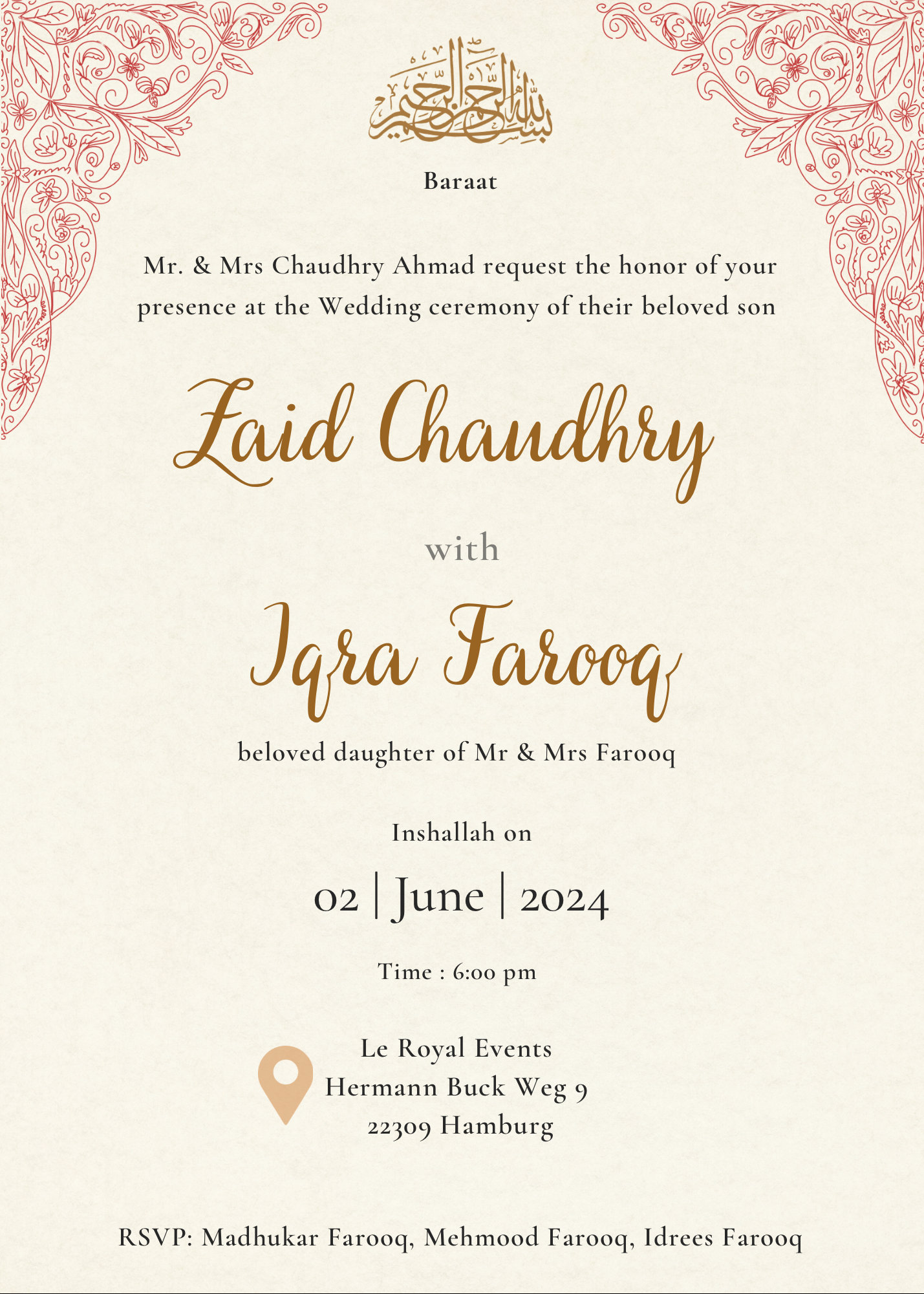 Walima Invitation Card - Etsy