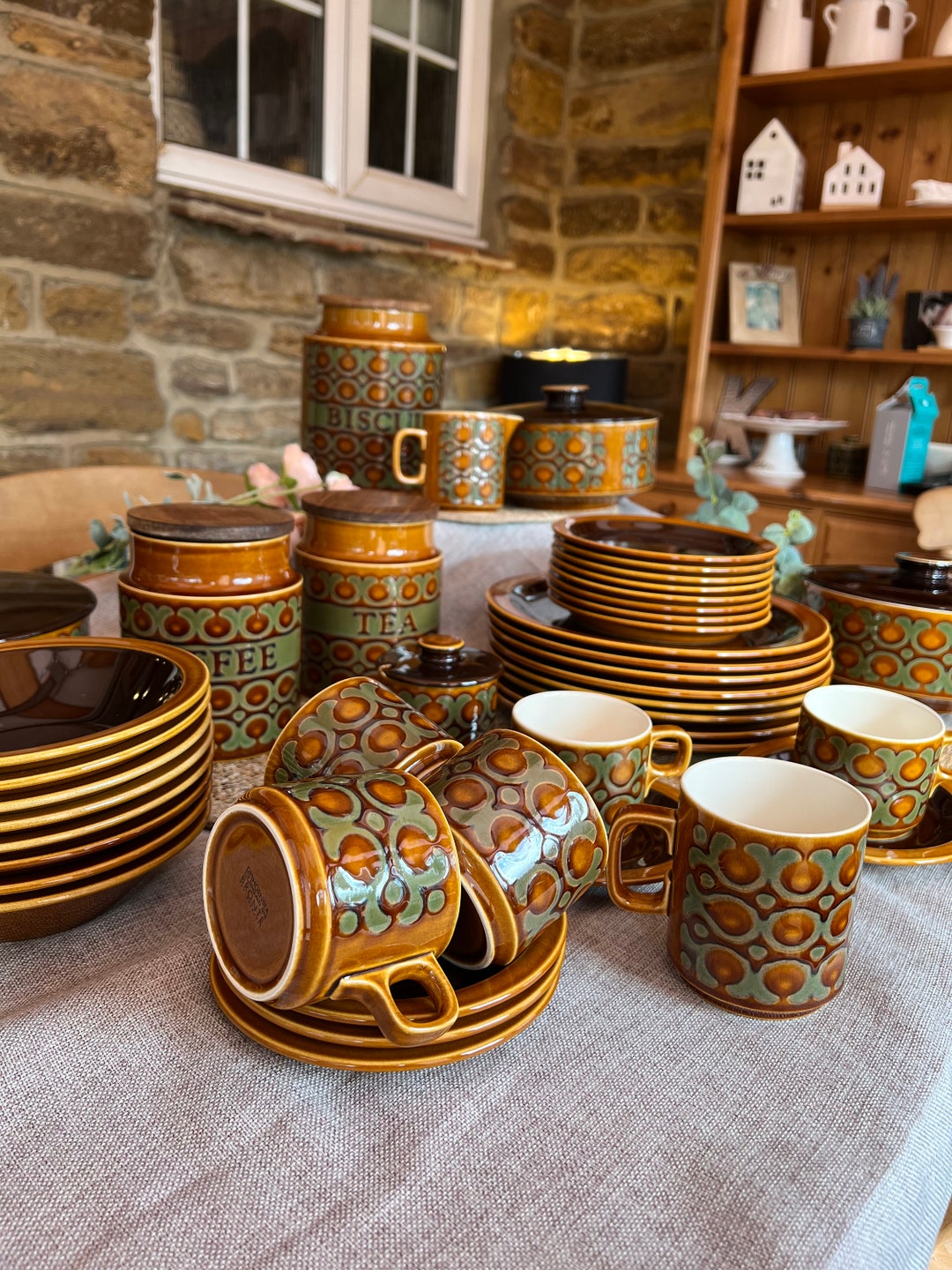 Hornsea Pottery Brontë Retro Dinner Service Coffee Storage Tea Storage ...