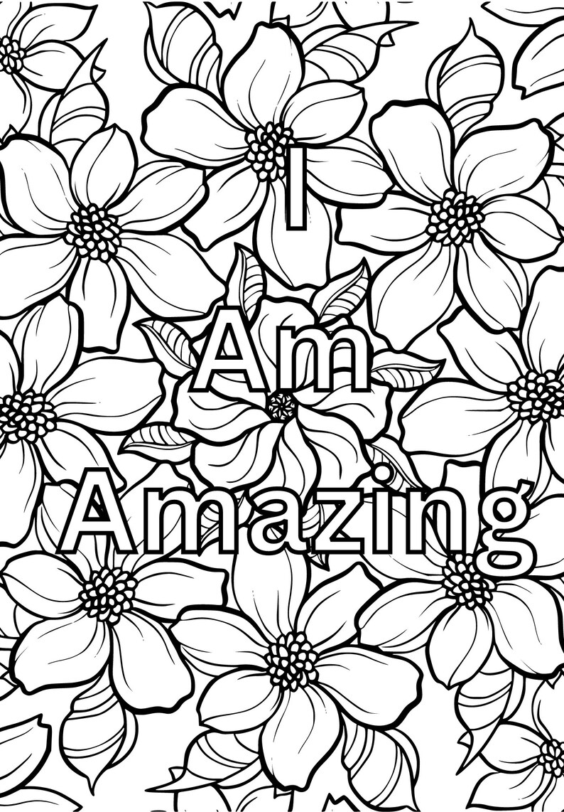 Affirmation Coloring Sheet - Etsy