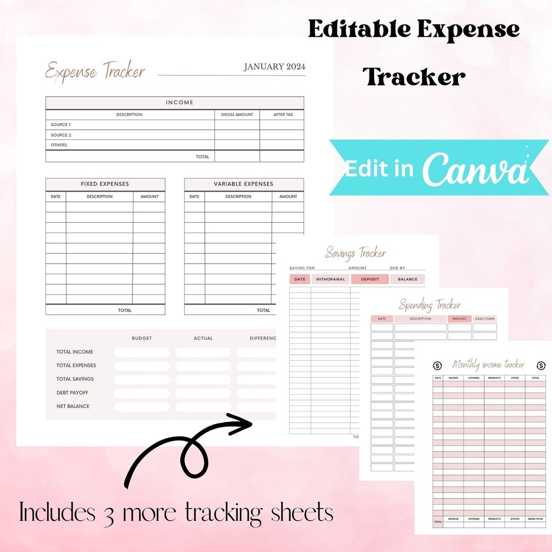 Expense Tracker, Bill Tracker, Bill Tracker Printable, Debt Tracker ...