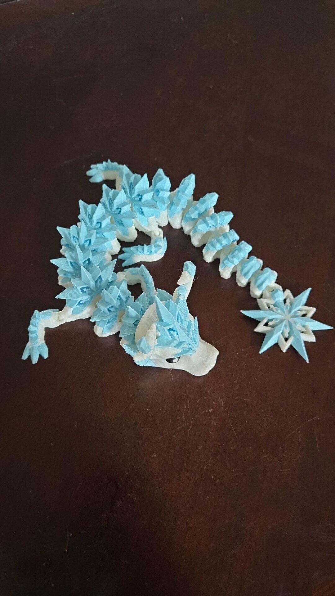 Articulated Snowflake Dragon - Blue Dragon With Snowflake Design and ...