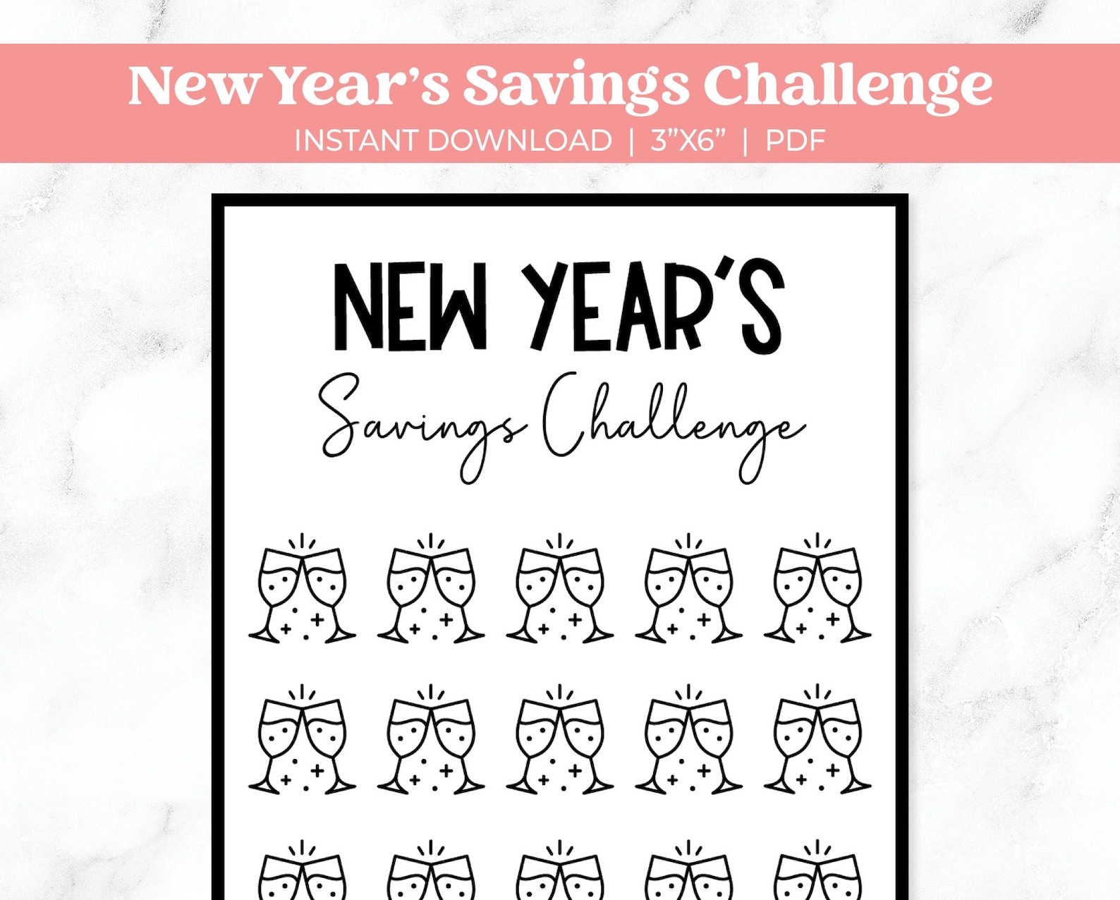 New Year's Savings Challenge Printable Bundle A6 Savings Challenge ...
