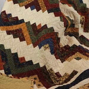 Autumn Log Cabin Homemade Quilt - Etsy