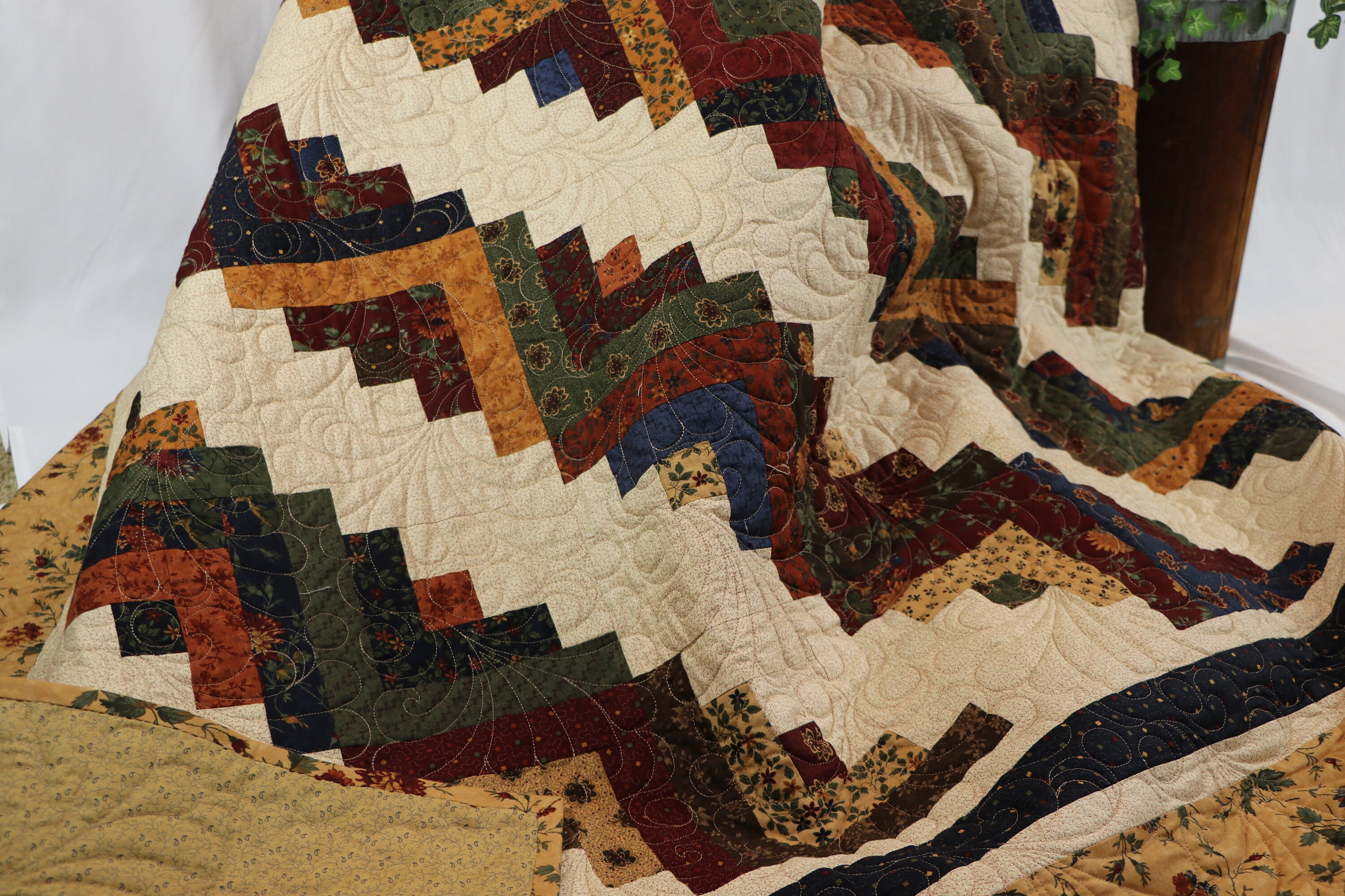 Autumn Log Cabin Homemade Quilt - Etsy