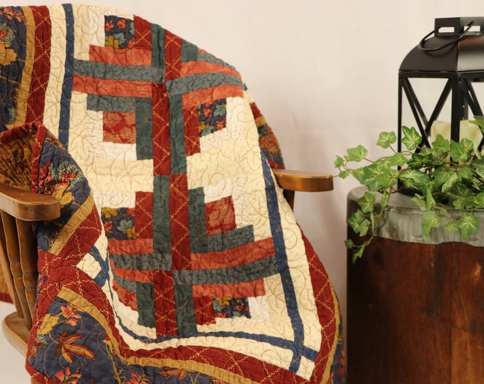 Log Cabin Handmade Quilt Runner - Etsy