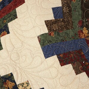 Autumn Log Cabin Homemade Quilt - Etsy