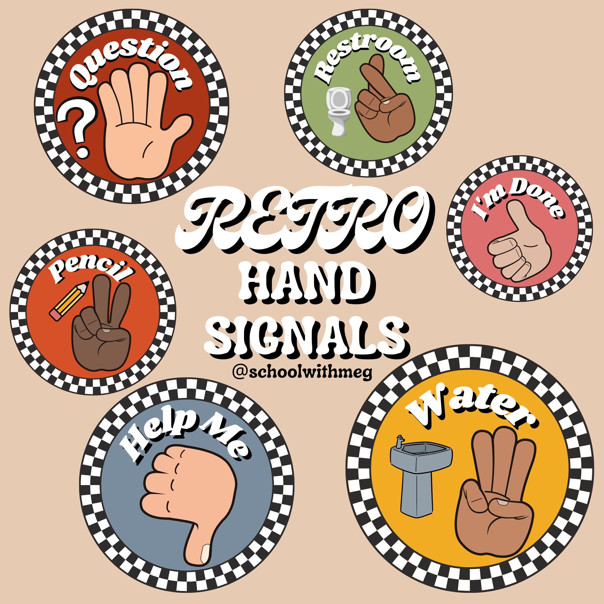 Hand Signals Classroom Posters Visual Reminders - Etsy