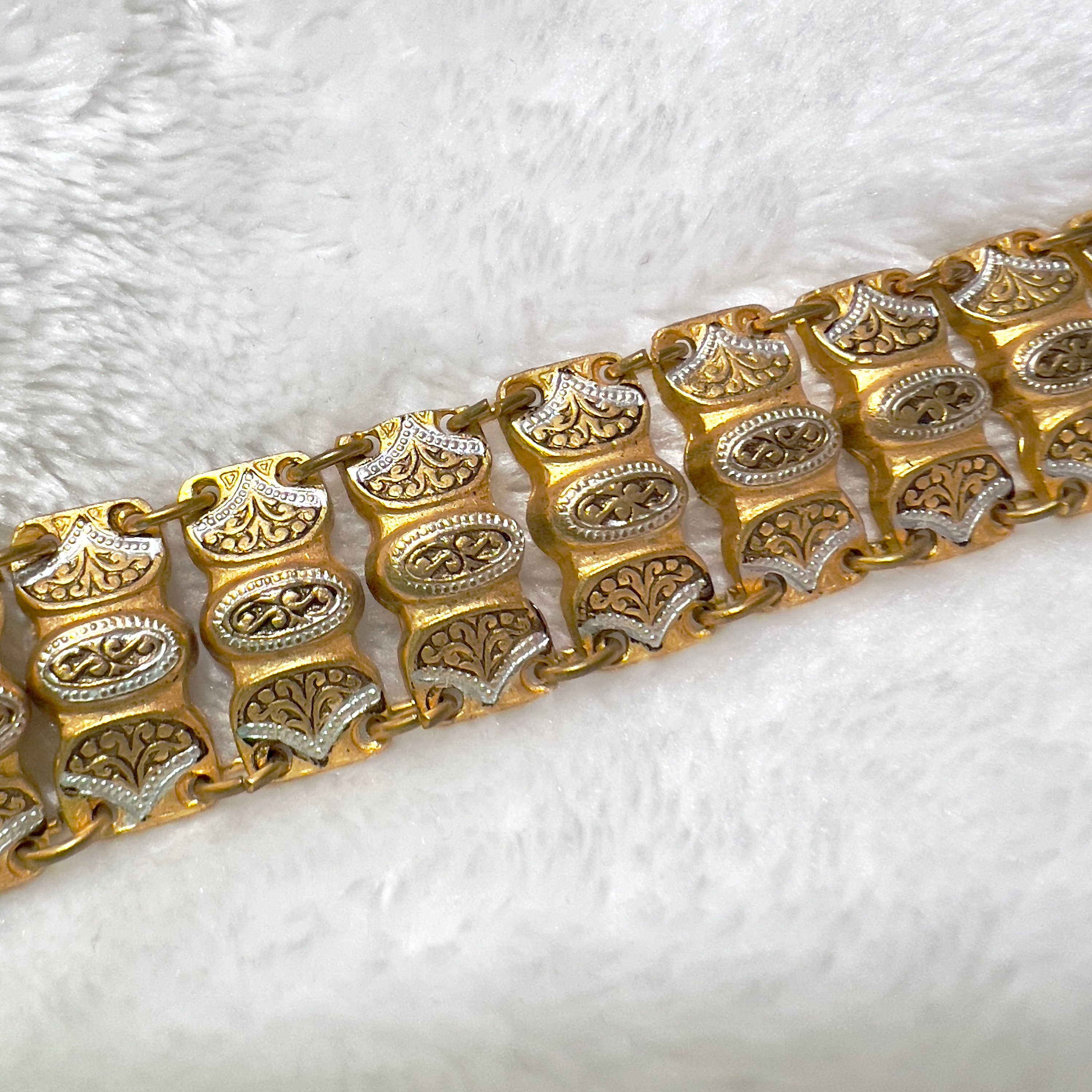 Vintage Damascene Bracelet Stamped SPAIN - Etsy