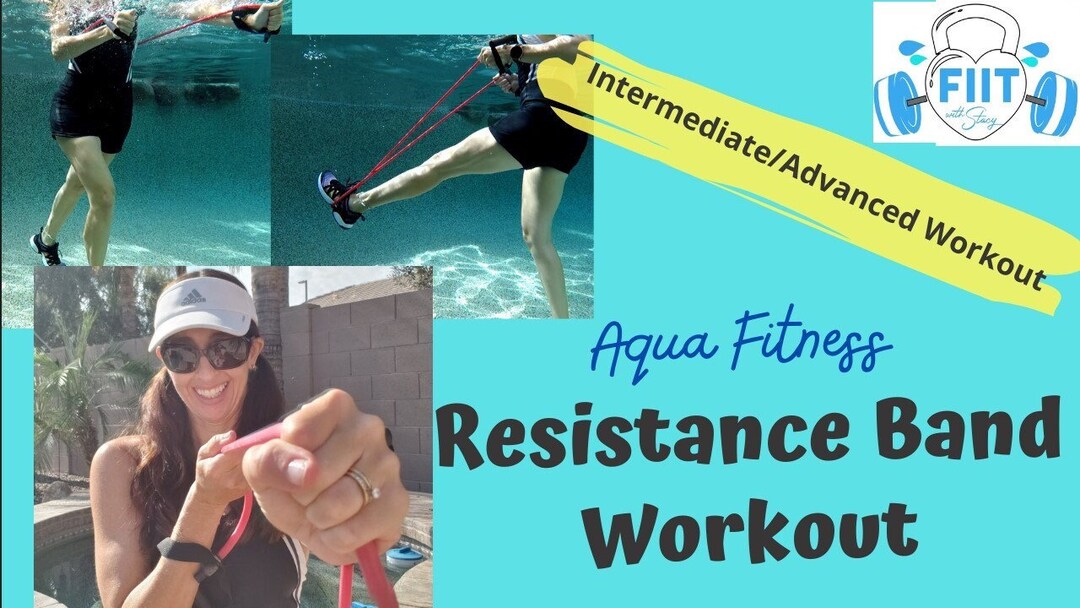 Water Aerobics PRINTABLE "aqua Fitness Resistance Band Workout" Pool ...