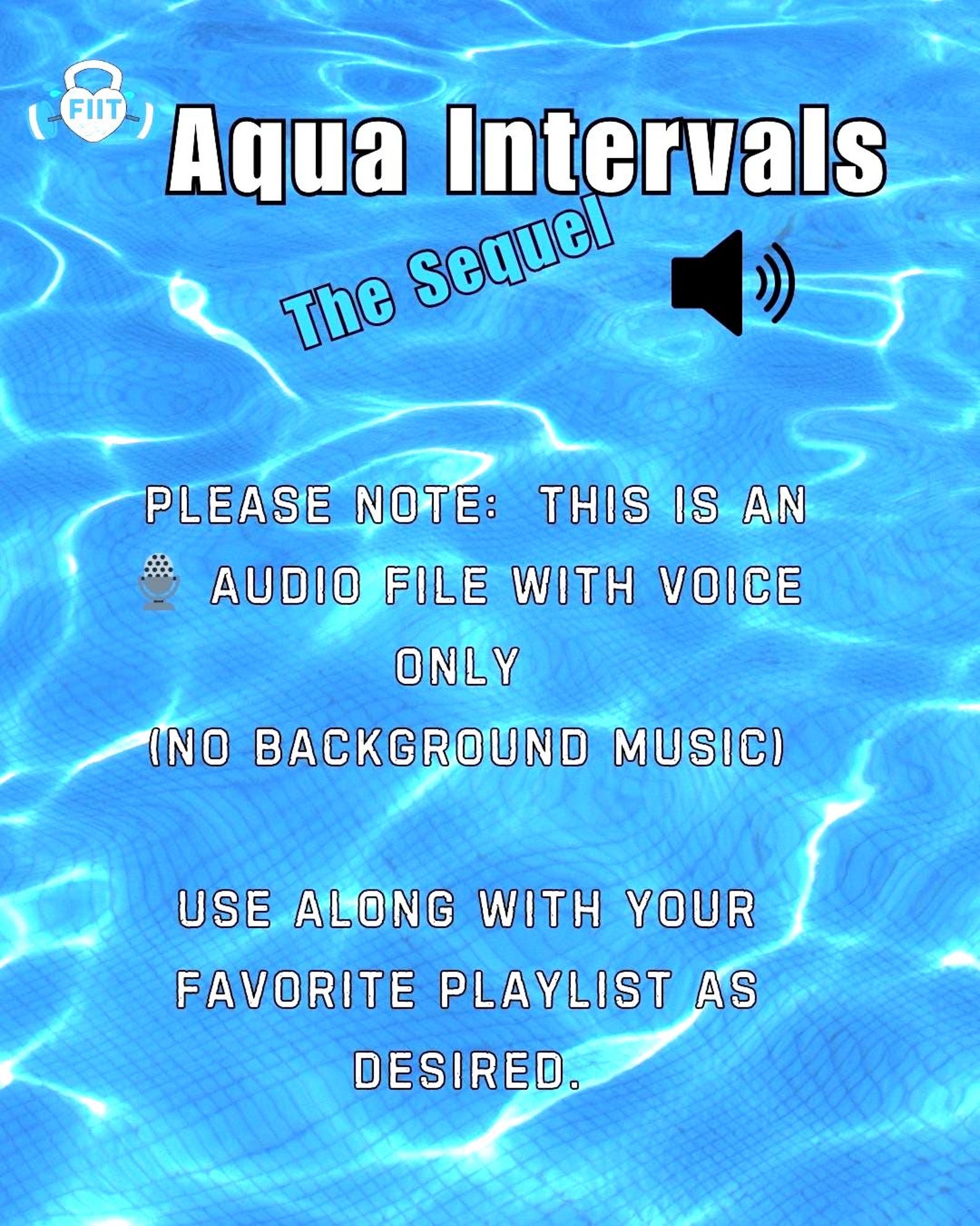 Aqua Aerobics AUDIO File "aqua Intervals 2:1 Sequel"- Workout- No ...