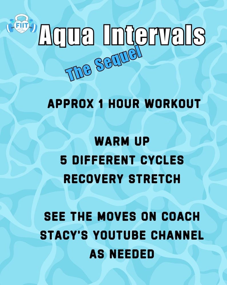 Aqua Aerobics AUDIO File "aqua Intervals 2:1 Sequel"- Workout- No ...