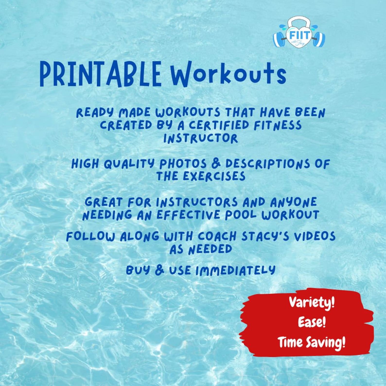 Aqua Cardio Workout: Pool Buoy Exercises (PDF Printable) - Etsy