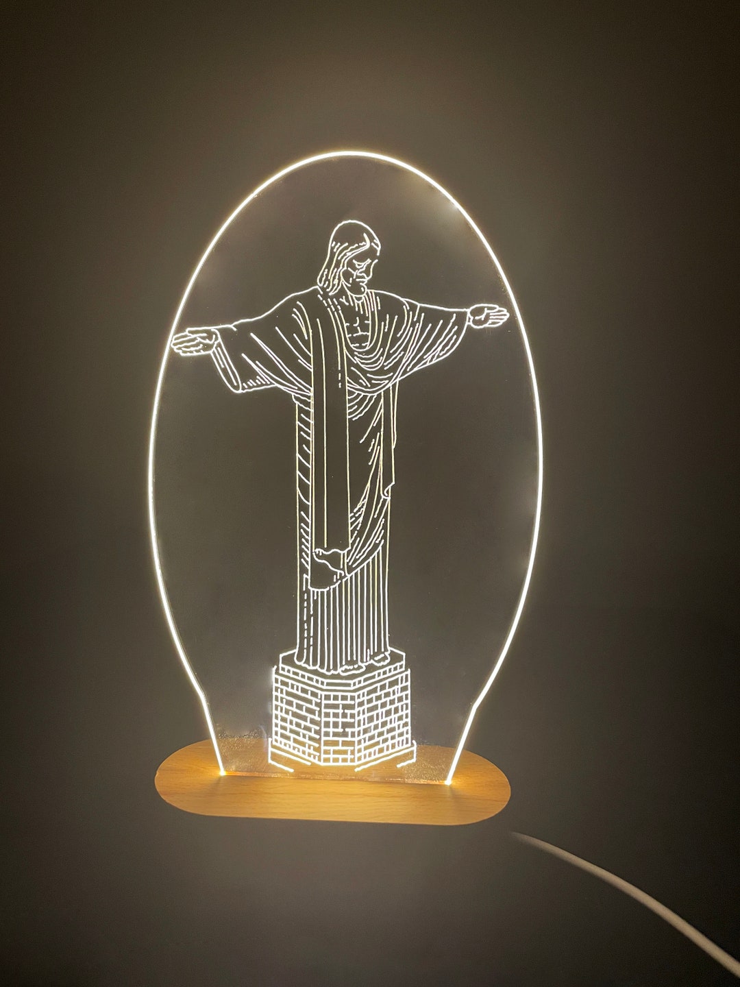 Christ the Redeemer Laser Cut Digital Files for Art Lovers LED Lamp ...