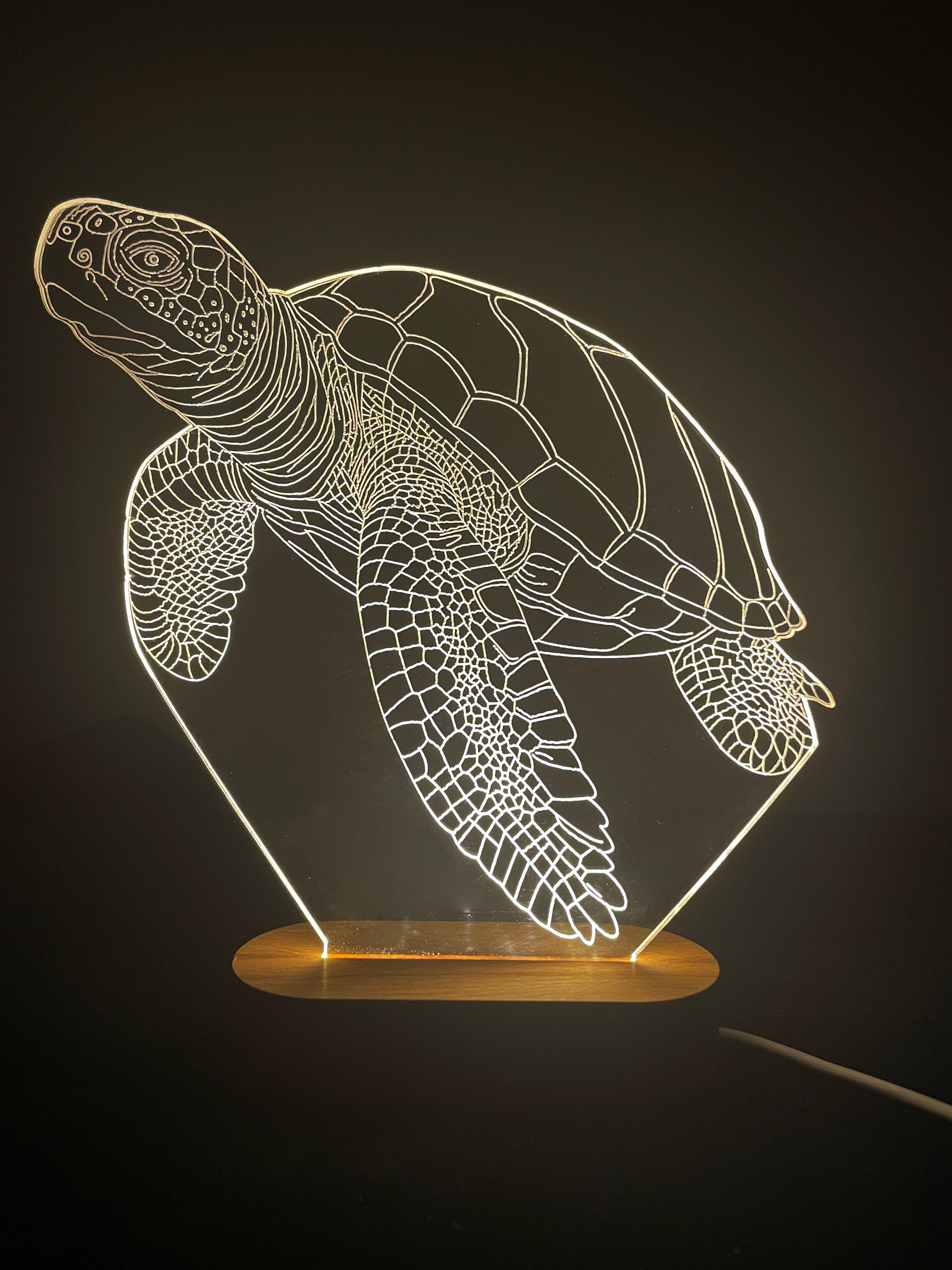 Laser Cut Digital Files for Tortoise LED Lamp Design, Decorative ...