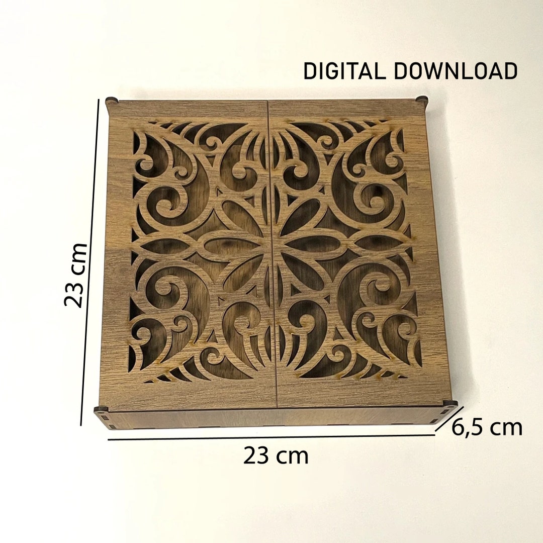 Laser Cut Square Decorative Box Files: DIY Home Decor (digital Download ...