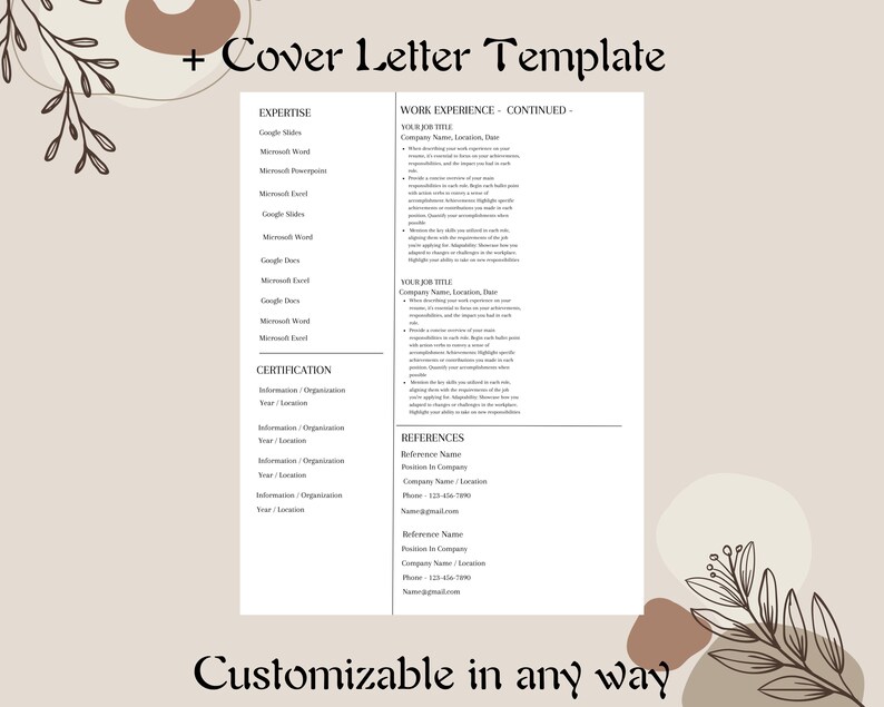 Professional Modern Resume Template for Word, Pages, Google Docs ...