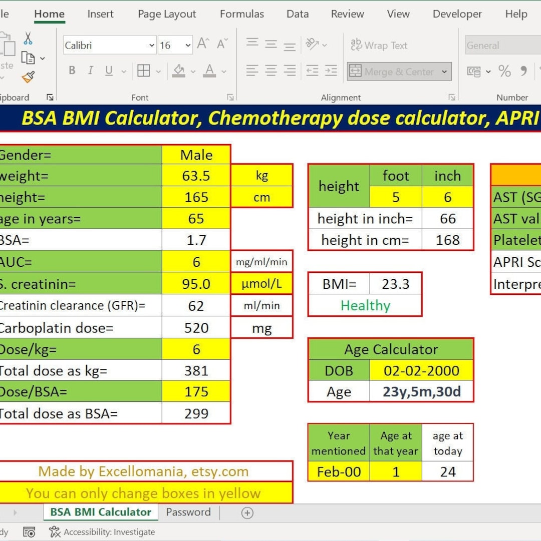 BSA BMI Calculator, APRI Calculator, Chemotherapy Dose Calculator ...