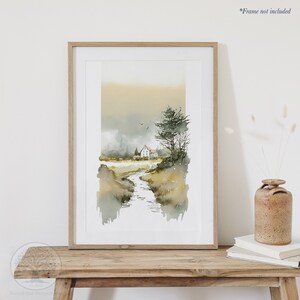 Bidwell Oak Design Fine-art Watercolor Print, Sage Green Wall Art, Home ...