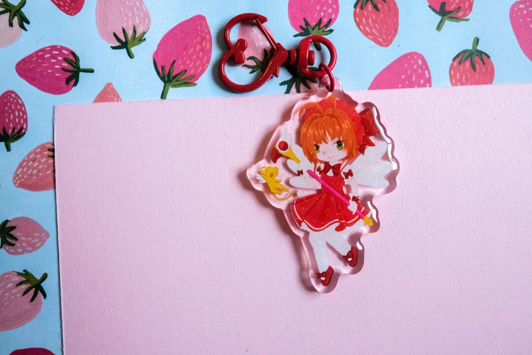 Cardcaptor Sakura Keychain: Glitter Epoxy Acrylic Charm, Magical Girl ...