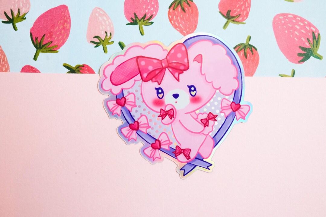 Kawaii Bunny Sticker | Holographic Vinyl Pastel Character - Etsy