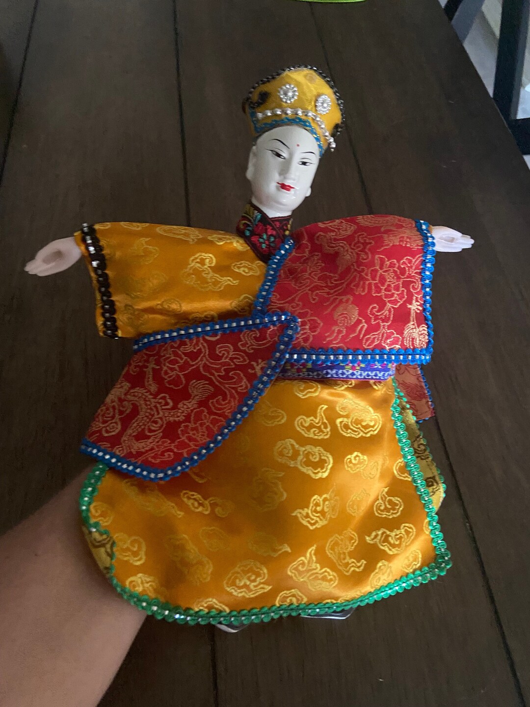 Vintage Asian Man Hand Puppet Porcelain Head and Feet Hand Painted ...