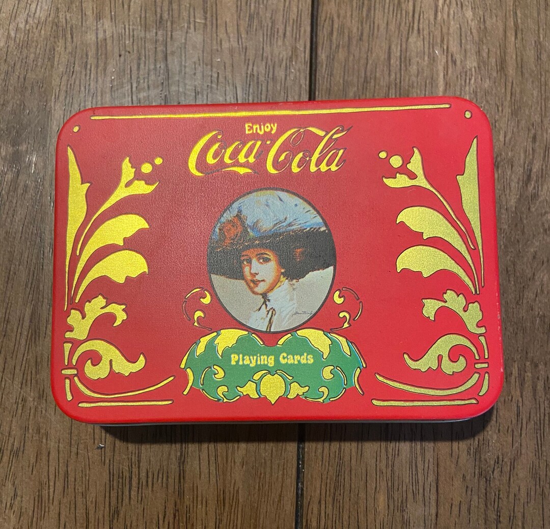 Vintage Coca Cola Classic 2 Deck Playing Cards in Decorative Tin-great ...