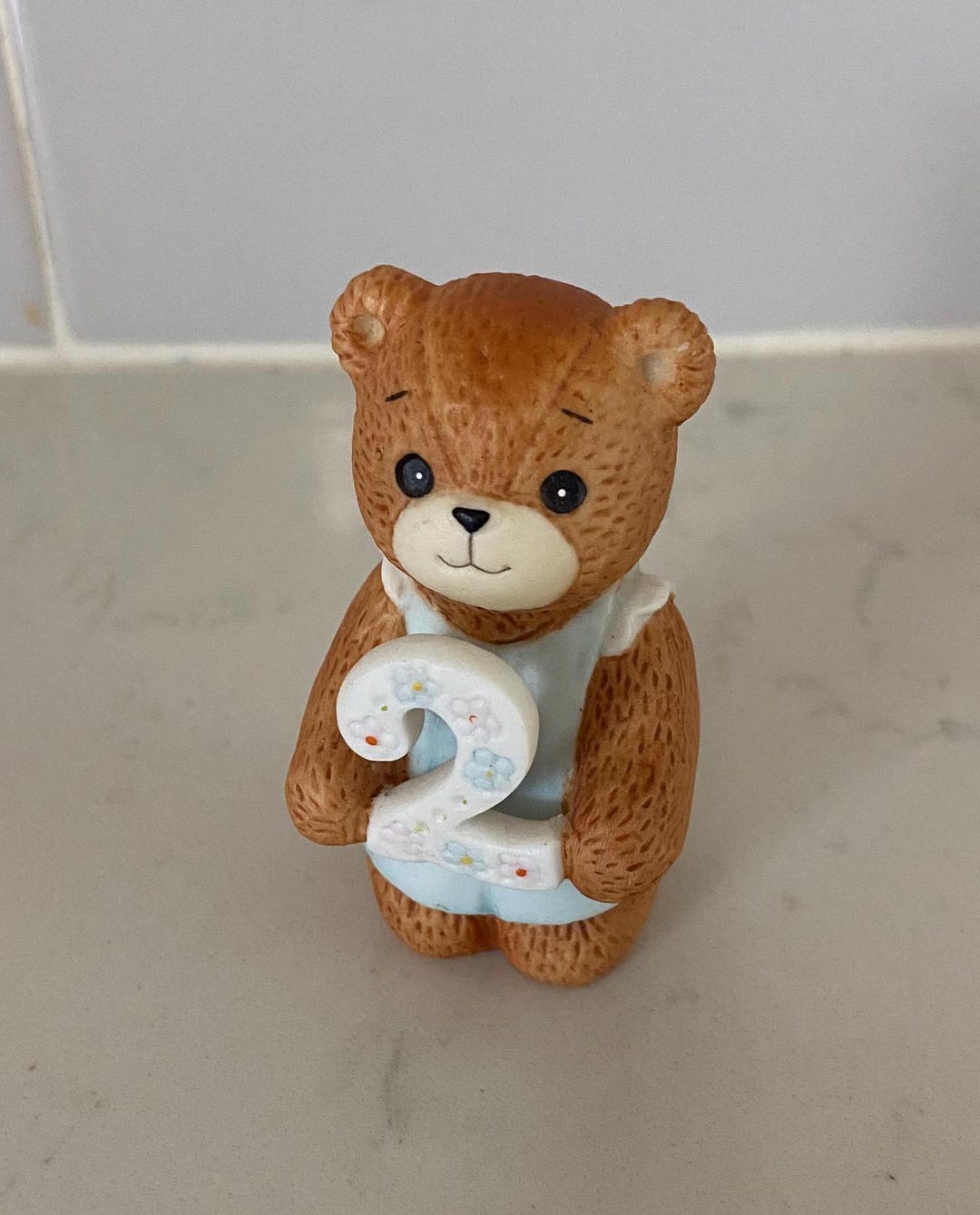 Vintage Enesco Porcelain Birthday Bear Number 2 From the 1987 Lucy and ...