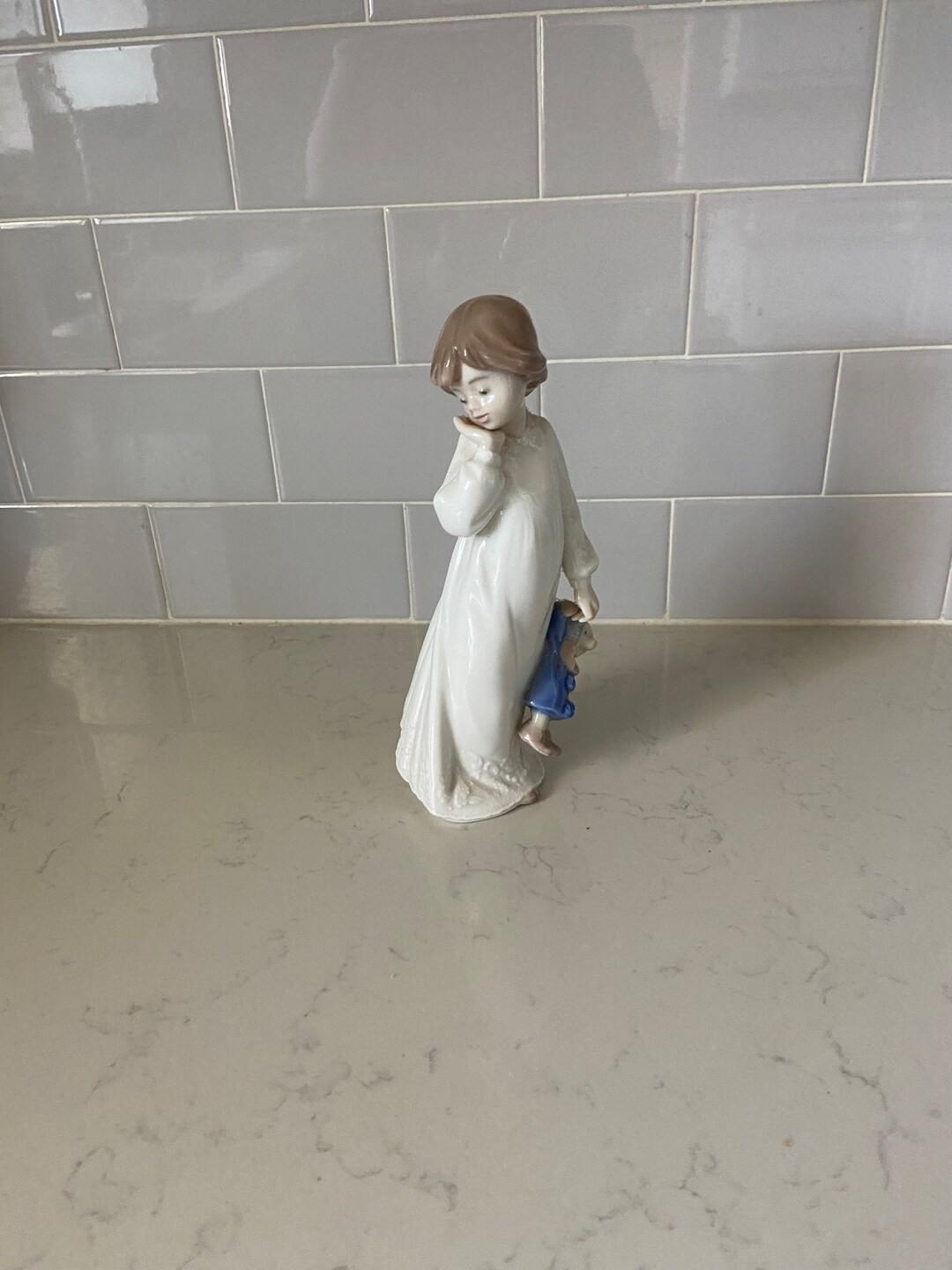 Vintage 1989 NAO by Lladro of Spain Girl With Clown Rag Doll Porcelain ...