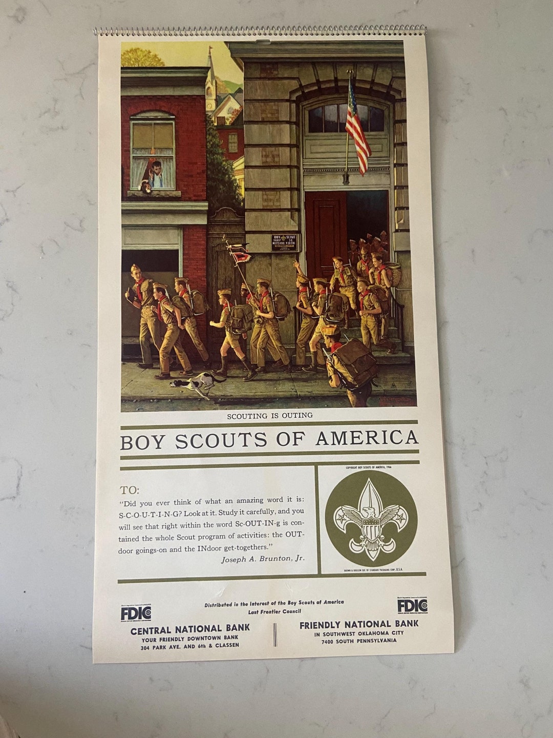 Vintage 1968 Boy Scouts of America Bank Advertising Calendar - Etsy