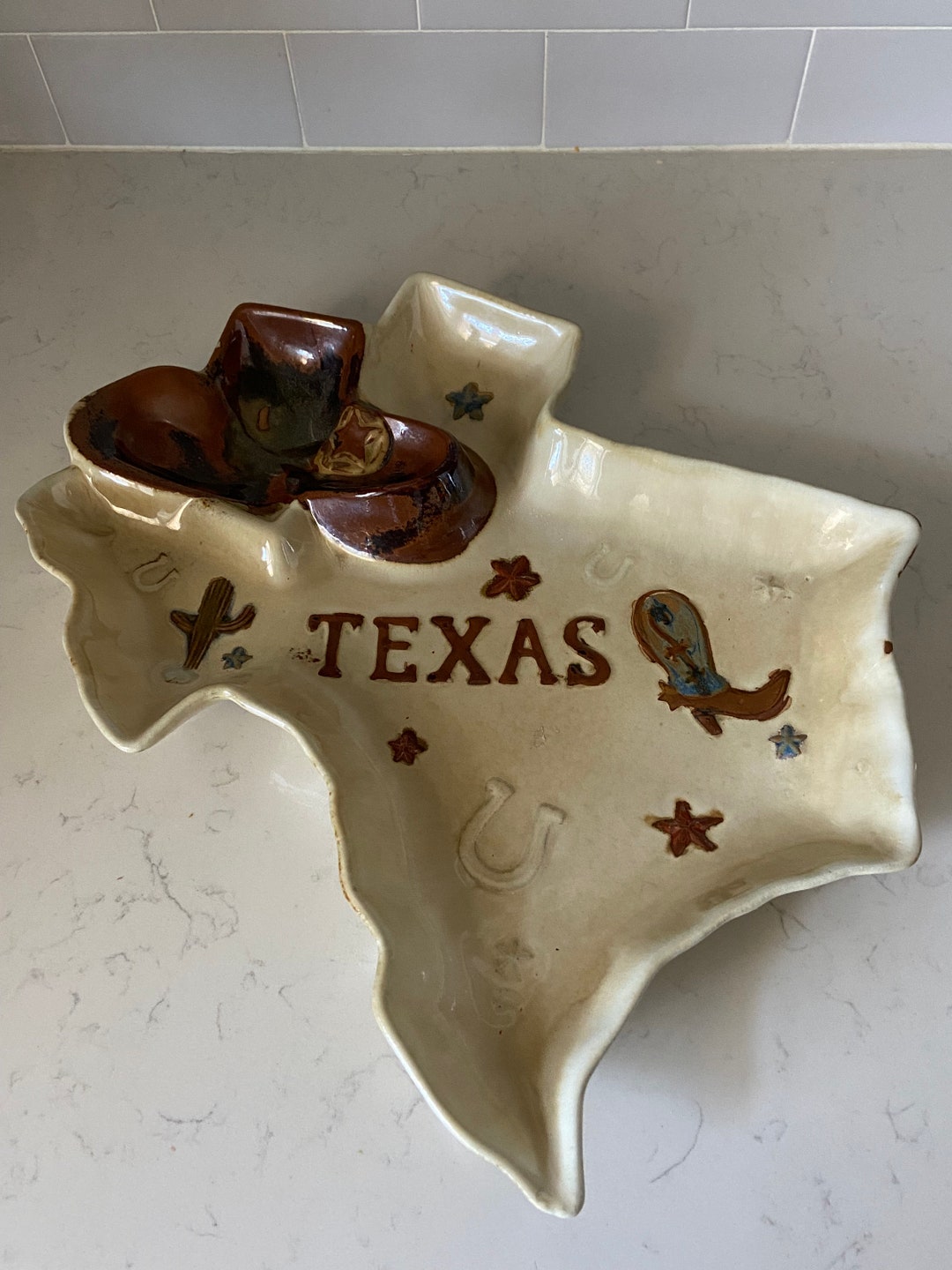 Extra Large Ceramic State of Texas Serving Platter by Home Studios ...