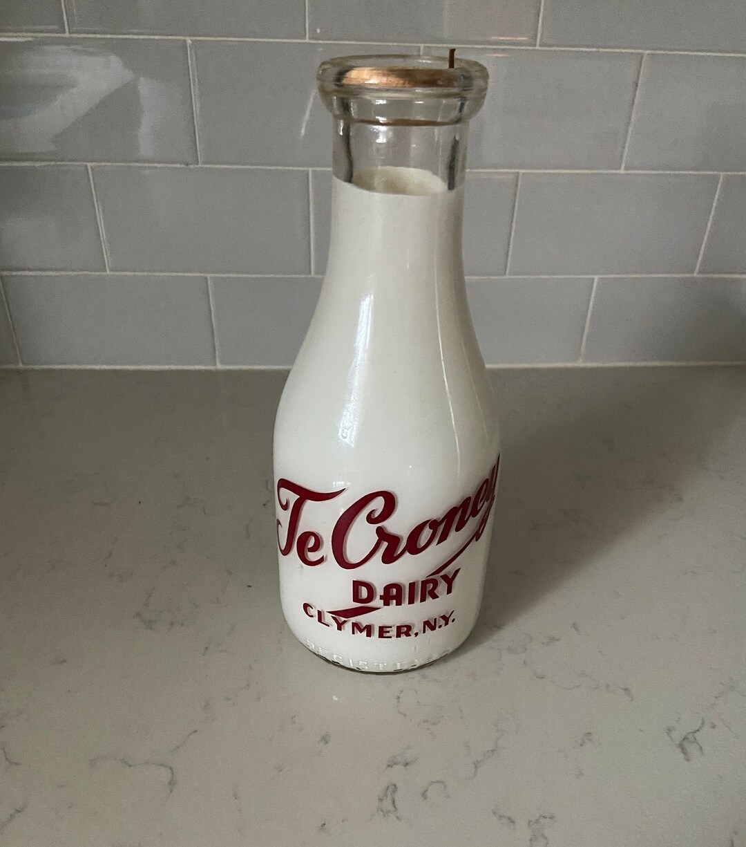 Vintage Croney Dairy Milk Bottle: Clymer NY Pyroglazed Graphics - Etsy