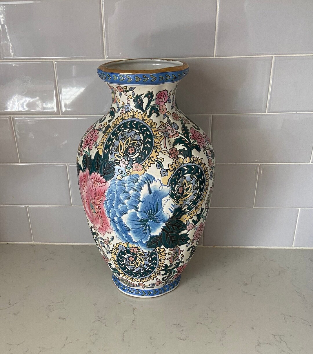 Vintage Chinese Porcelain Vase "andrea by Sadek" Hand Painted in ...