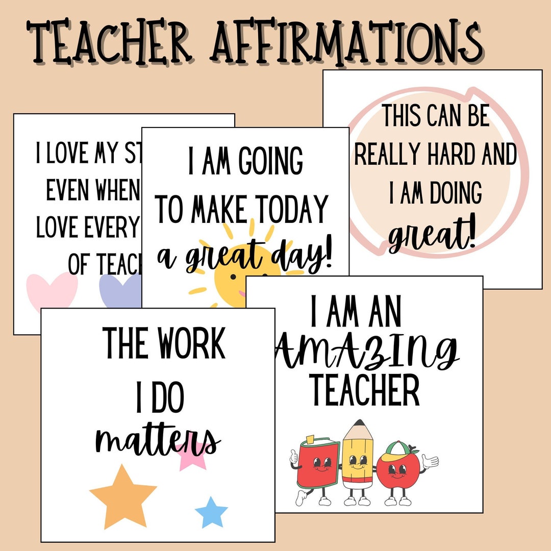Teacher Affirmations Digital Download - Etsy