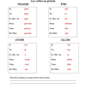 Le Présent Teacher Worksheets and Activities - Etsy