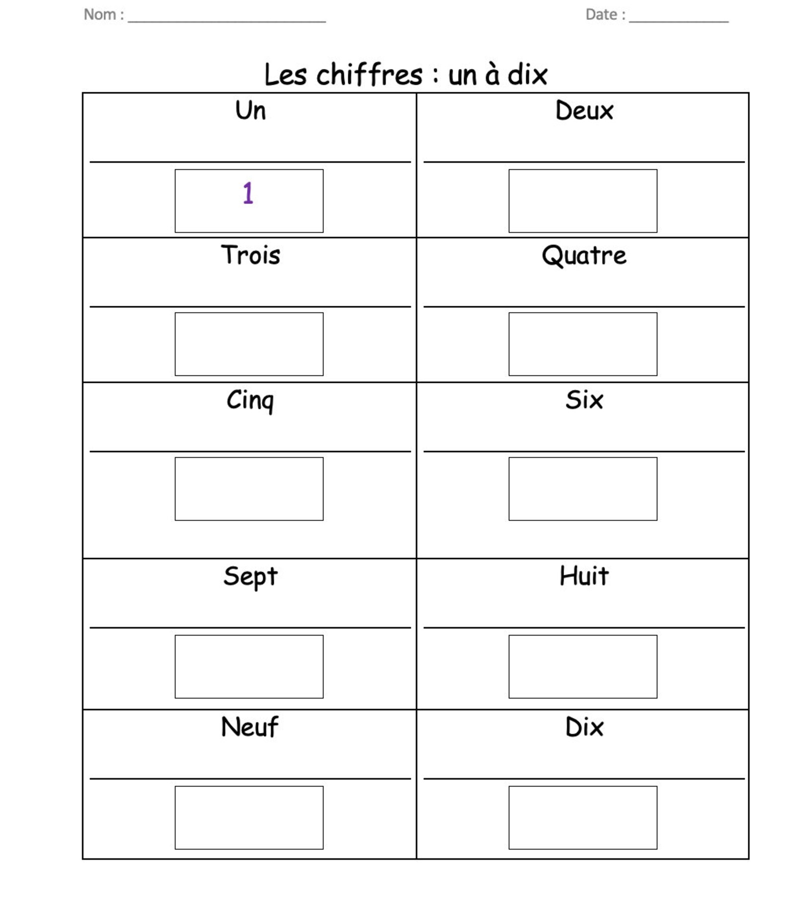 Beginner French Work Sheets - Etsy