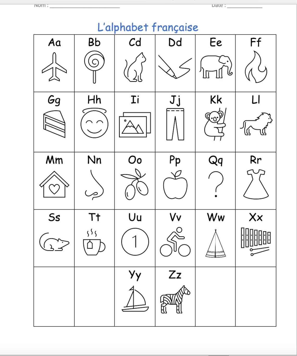 Beginner French Work Sheets - Etsy