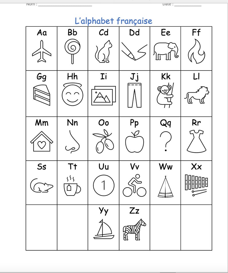 Beginner French Work Sheets - Etsy