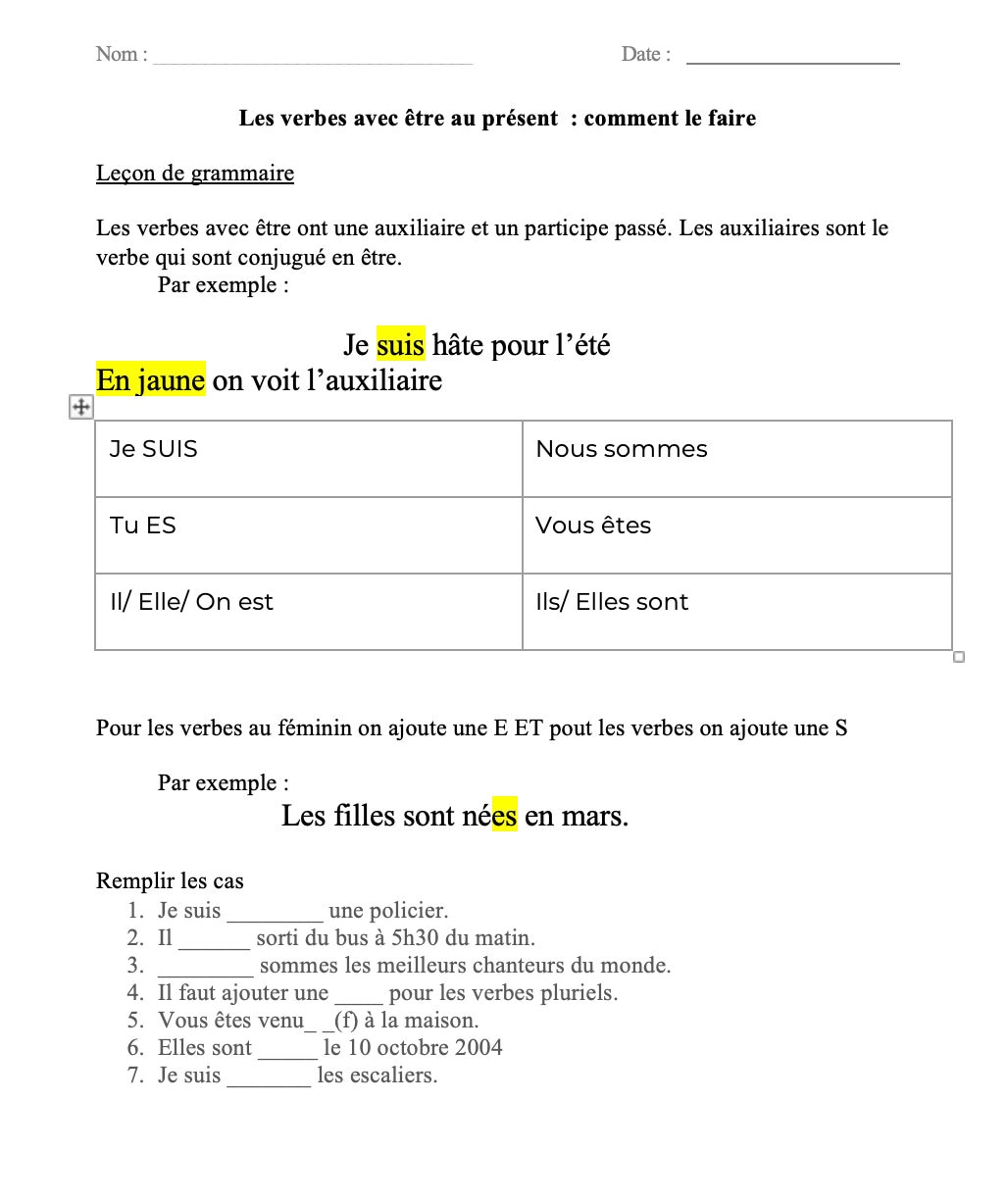Le Présent Teacher Worksheets and Activities - Etsy