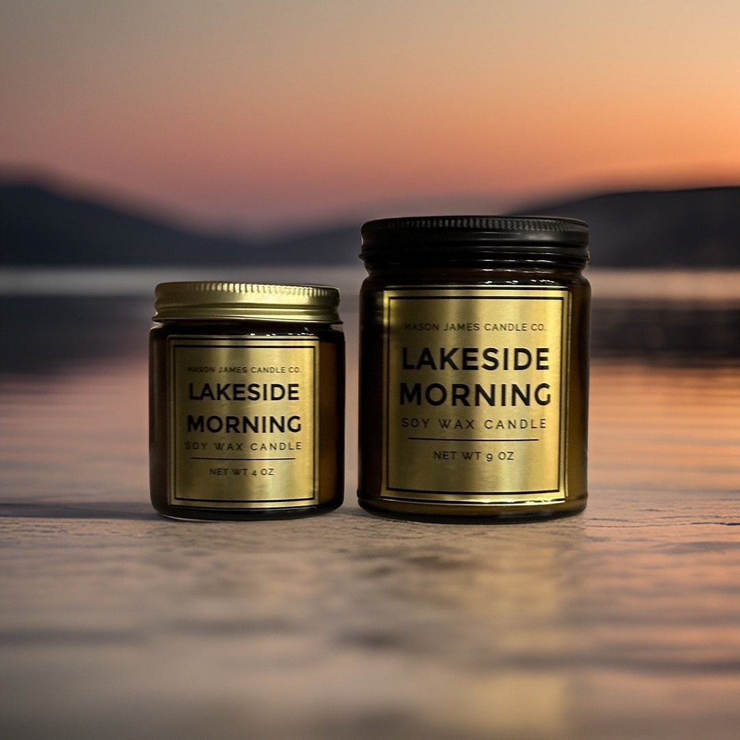 Lakeside Morning Soy Wax Candle Notes: Cool Water, Green, Spicy Floral ...