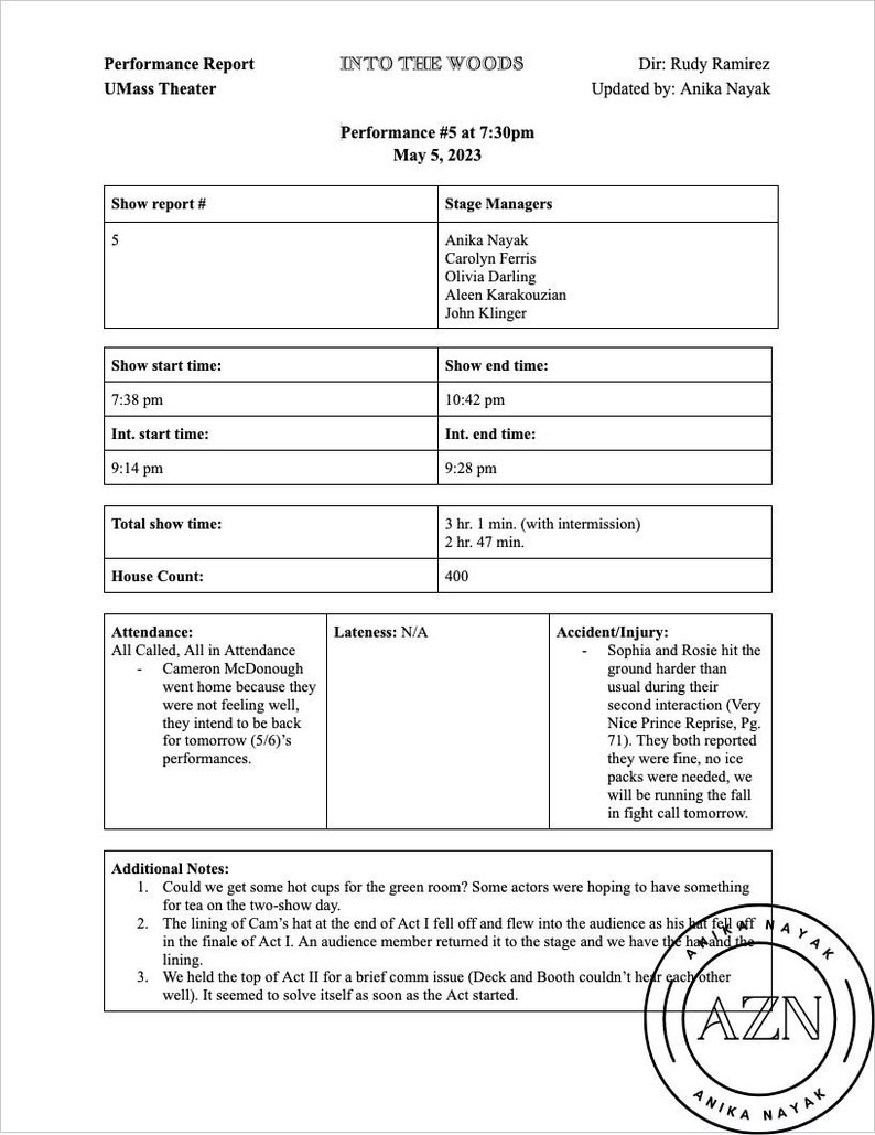 Performance Report Template - Etsy